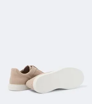 Manolo Blahnik Agilio Croc-effect Leather Slip-on Sneakers