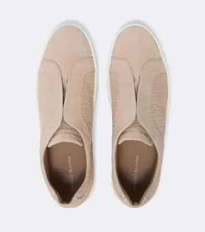 Manolo Blahnik Agilio Croc-effect Leather Slip-on Sneakers