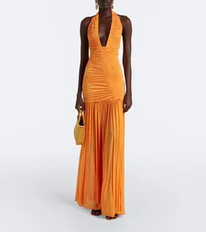 Christopher Esber Orion Ruched Halterneck Gown