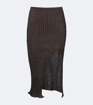 Missoni Striped Lamé Midi Skirt - Brown