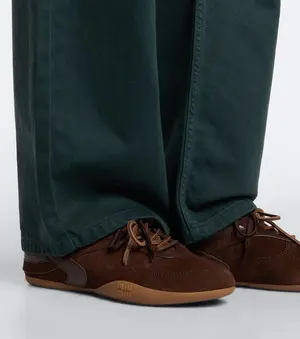 Miu Miu Gymnasium Leather-trimmed Suede Sneakers