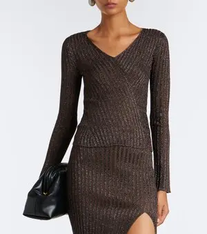 Missoni Striped Lamé V-neck Top