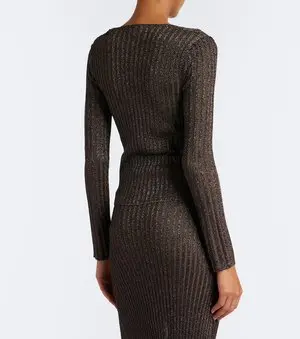 Missoni Striped Lamé V-neck Top