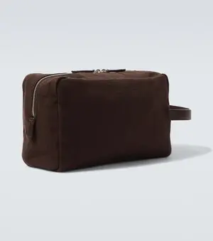 THE ROW Astra Leather-trimmed Canvas Pouch