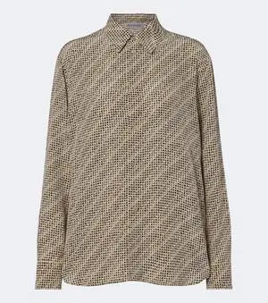 Balenciaga Printed Silk Shirt - Beige