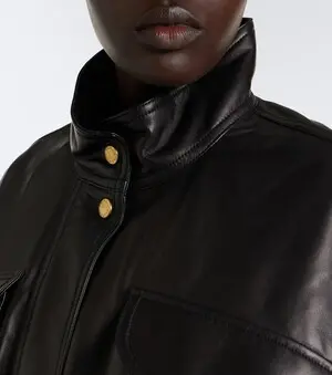 Balmain Cropped Leather Jacket
