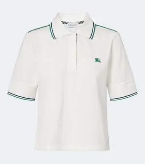 Burberry Ekd Cotton Piqué Polo Shirt - White