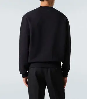 AMI Paris De Coeur Cotton Jersey Sweatshirt - Black