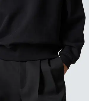 AMI Paris De Coeur Cotton Jersey Sweatshirt - Black