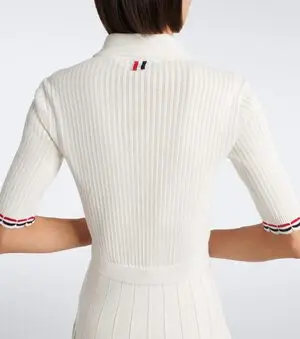 Thom Browne Ribbed-knit Cotton Polo Dress