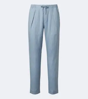 Ralph Lauren Purple Label Silk And Linen Straight Leg Pants