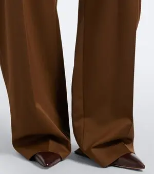 FERRAGAMO Wool And Cashmere Barrel-leg Pants
