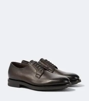 Santoni Leather Derby Shoes - Brown