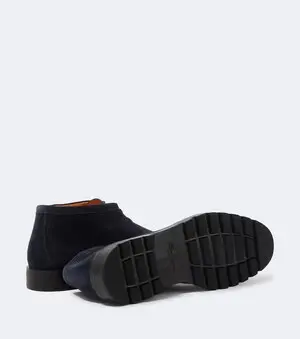 Santoni Rock Wallabee Suede Boots - Blue