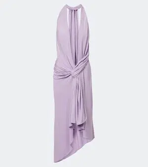 Christopher Esber Spire Cascade Draped Midi Dress - Purple