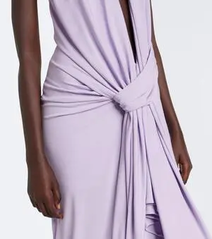 Christopher Esber Spire Cascade Draped Midi Dress - Purple