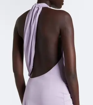 Christopher Esber Spire Cascade Draped Midi Dress - Purple