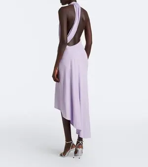 Christopher Esber Spire Cascade Draped Midi Dress - Purple
