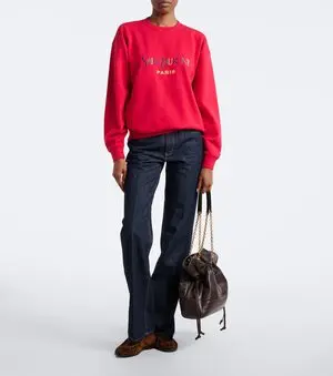 Saint Laurent Logo Cotton Jersey Sweatshirt