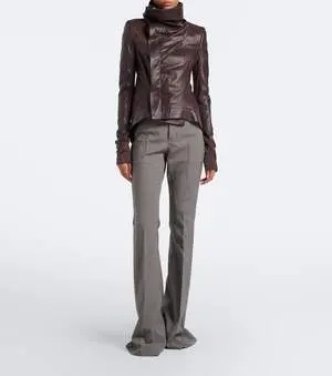 Rick Owens Bolan High-rise Wool-blend Flared Pants
