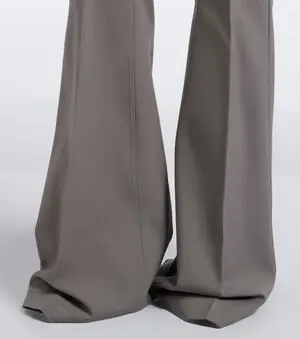 Rick Owens Bolan High-rise Wool-blend Flared Pants