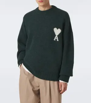 AMI Paris De Cœur Alpaca And Wool-blend Sweater