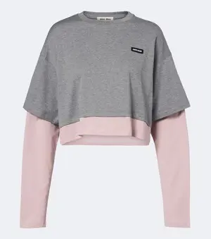Miu Miu Layered Cotton Jersey T-shirt