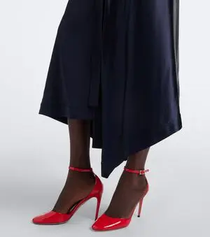 FERRAGAMO Draped Satin-trimmed Jersey Midi Dress