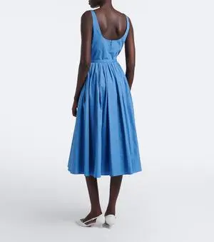 EMILIA WICKSTEAD Eglantine Belted Cotton Poplin Midi Dress