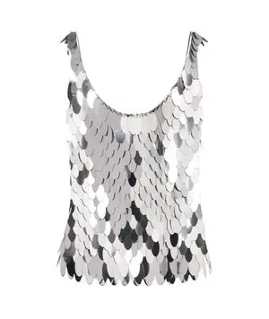 Rabanne Sequin-embellished Top - Silver