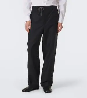 MAISON MARGIELA Cotton And Silk-blend Straight Pants In Dark