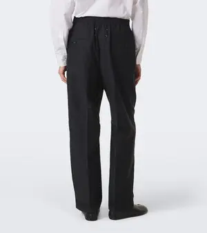 MAISON MARGIELA Cotton And Silk-blend Straight Pants In Dark