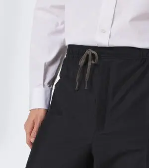MAISON MARGIELA Cotton And Silk-blend Straight Pants In Dark