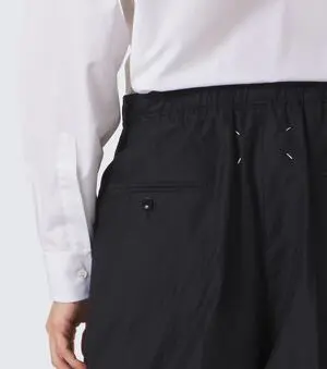 MAISON MARGIELA Cotton And Silk-blend Straight Pants In Dark