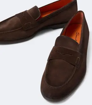Santoni Milo Suede Penny Loafers