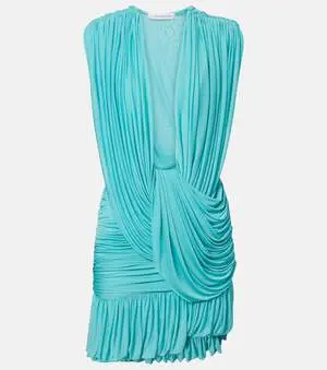 Christopher Esber Ripple Draped Asymmetric Minidress - Blue