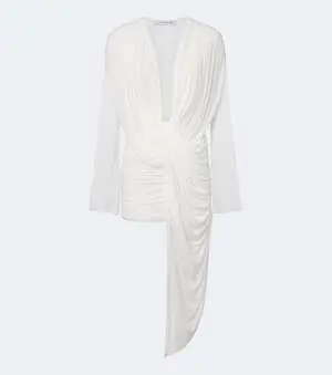Christopher Esber Christopher Esber Ripple Draped Asymmetric Mini Dress White