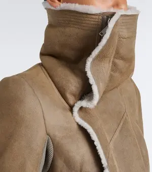 Rick Owens Shearling-lined Leather Jacket - Brown