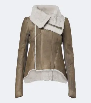 Rick Owens Shearling-lined Leather Jacket - Brown