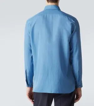 TOM FORD Cotton And Silk Shirt - Blue