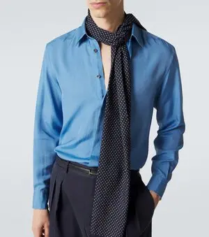 TOM FORD Cotton And Silk Shirt - Blue