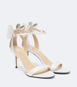 Mach & Mach Embellished Satin Sandals - White