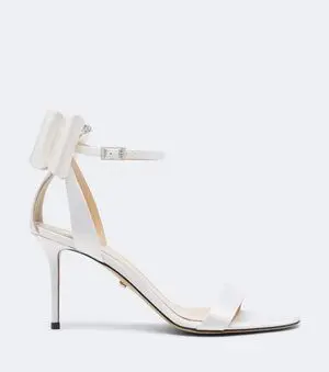 Mach & Mach Embellished Satin Sandals - White