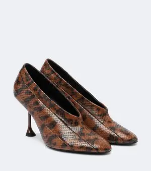 Proenza Schouler Tee Snake-effect Leather Pumps - Brown