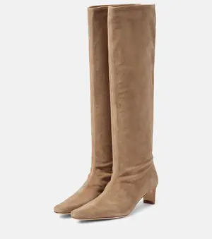 Staud Wally Suede Knee-high Boots - Beige