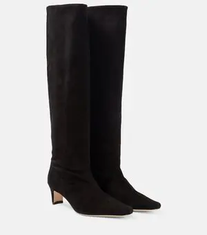 Staud Wally Suede Knee-high Boots - Black