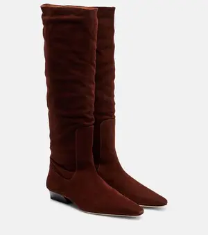 Staud Wally Suede Knee-high Boots - Brown
