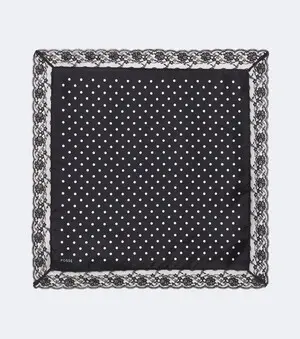 Posse Polka-dot Lace-trimmed Silk Scarf