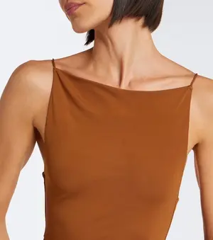 Christopher Esber Veer Spiral Crystal Draped Midi Dress