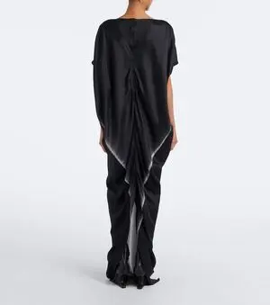 Rick Owens Dagger Printed Satin Maxi Dress